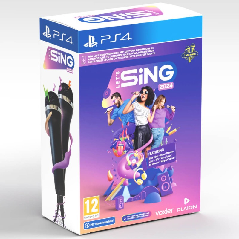 Jogo Let's Sing 2024 + 2 Micros PS4